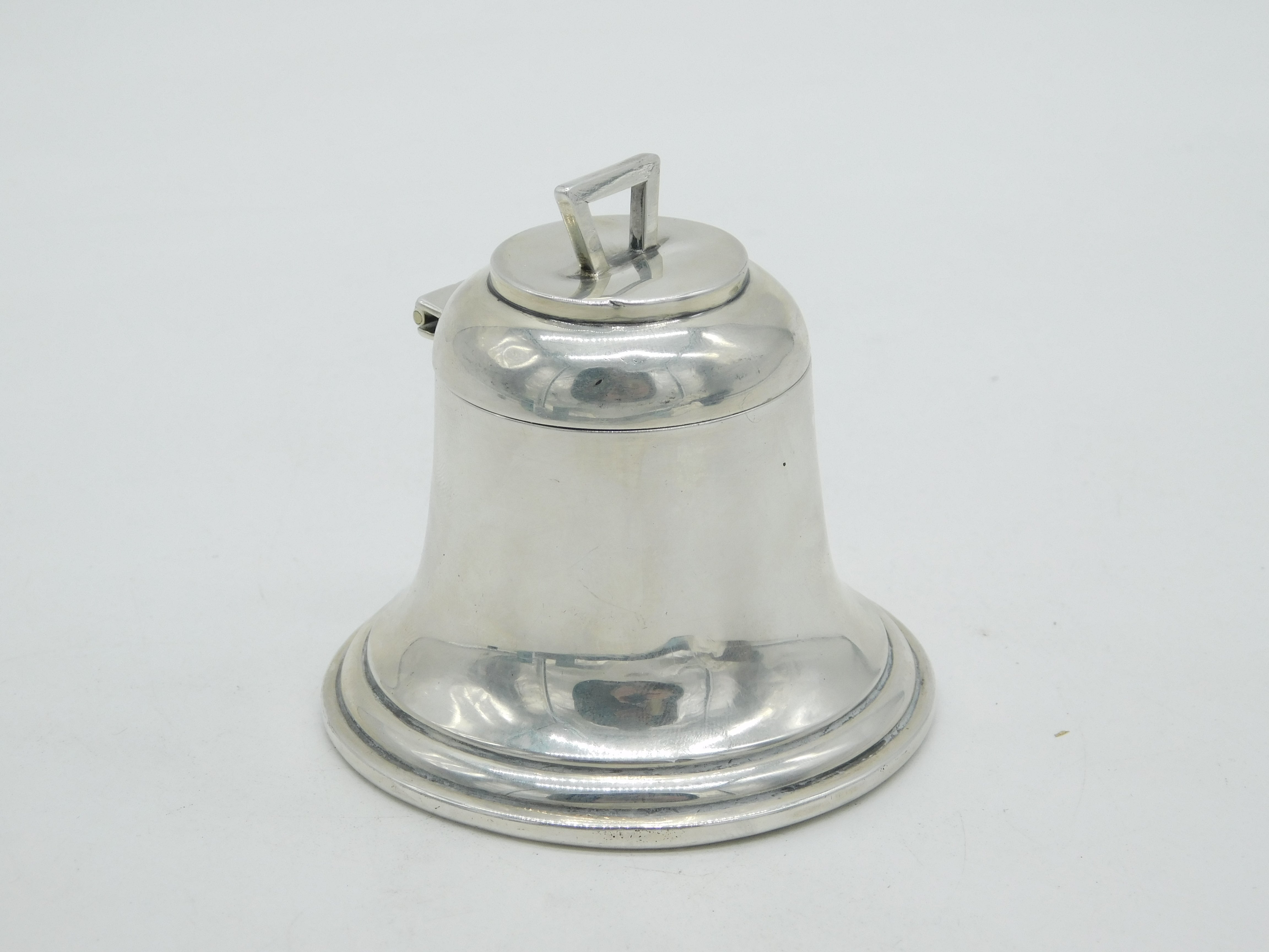 Edwardian Sterling Silver Church Bell Form Inkwell Antique 1909 Birmin ...
