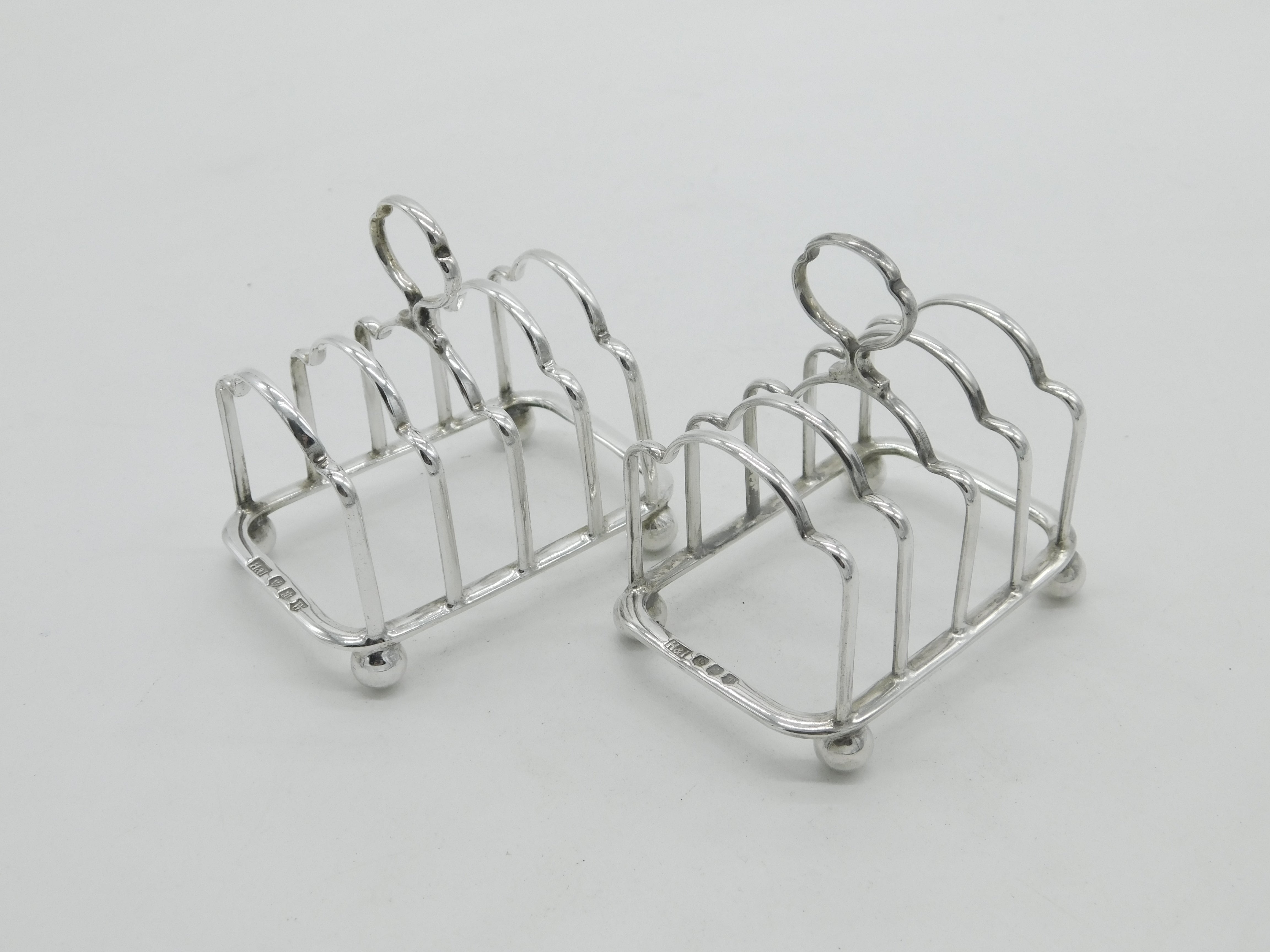 Scottish Pair of Small Sterling Silver Toast Racks 1929 Edinburgh Anti ...