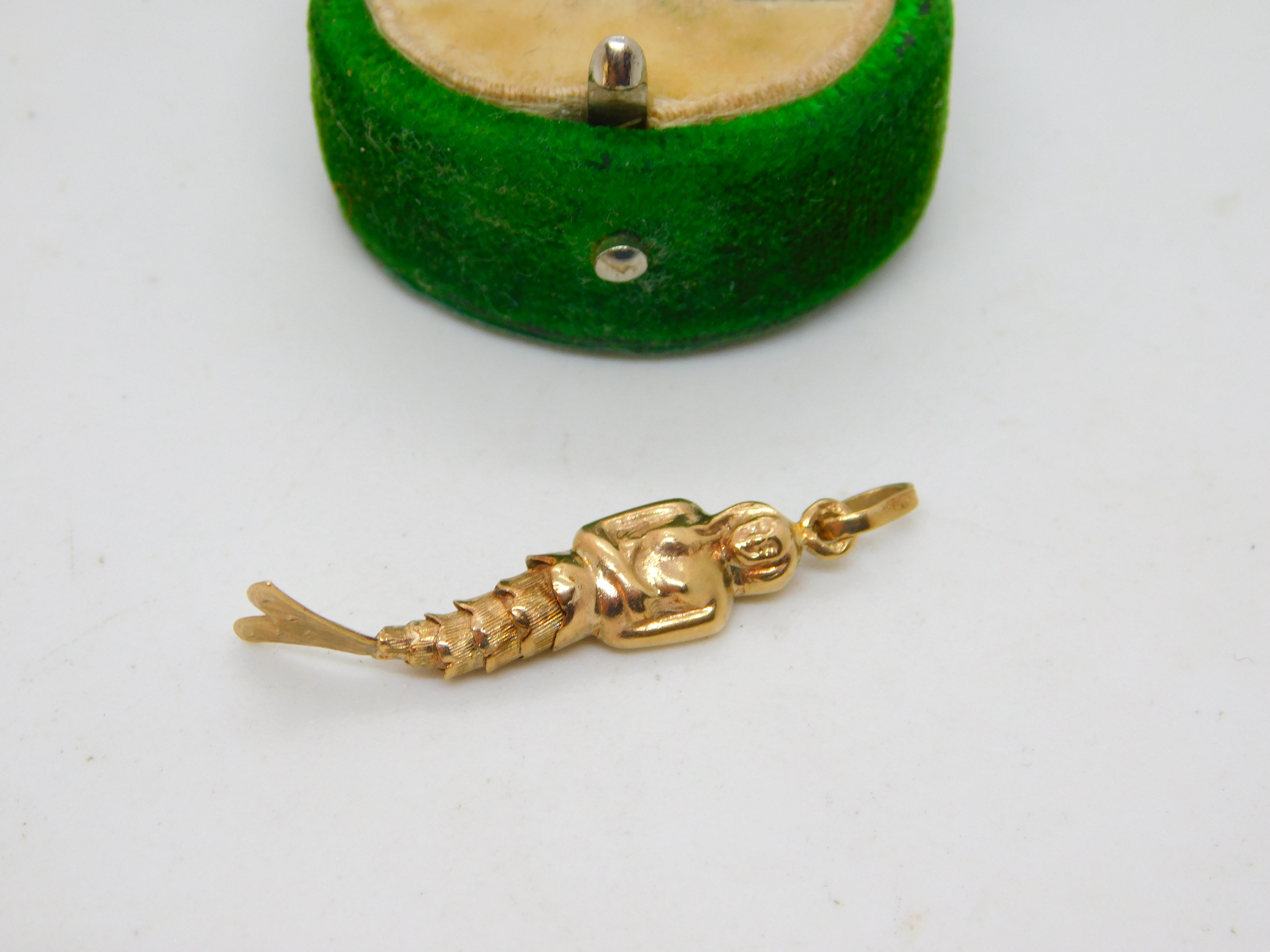 9ct Yellow Gold Articulated Mermaid Charm or Pendant Vintage c1970 ...
