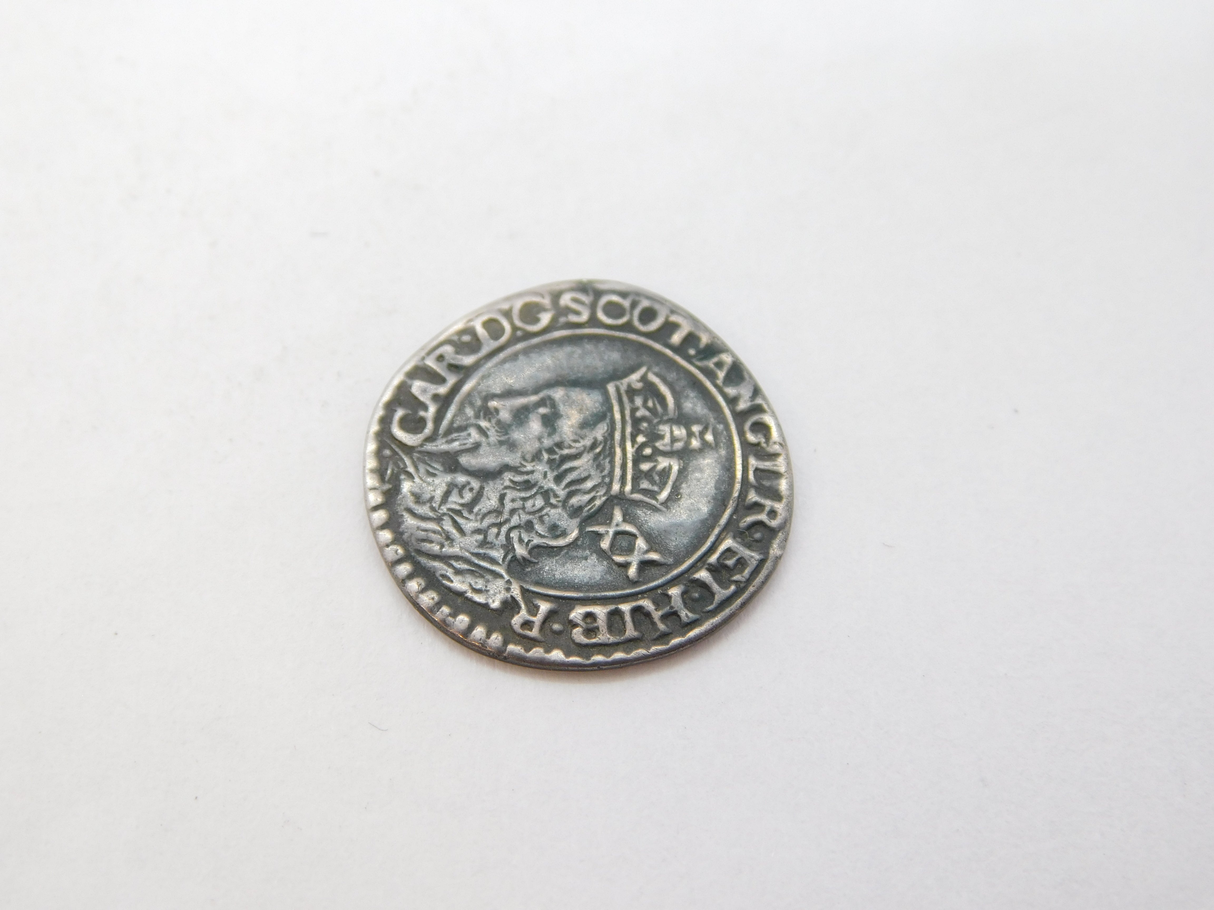 King Charles I Hammered Silver 20 Pence Coin Antique 1625-1649 Fine Co ...