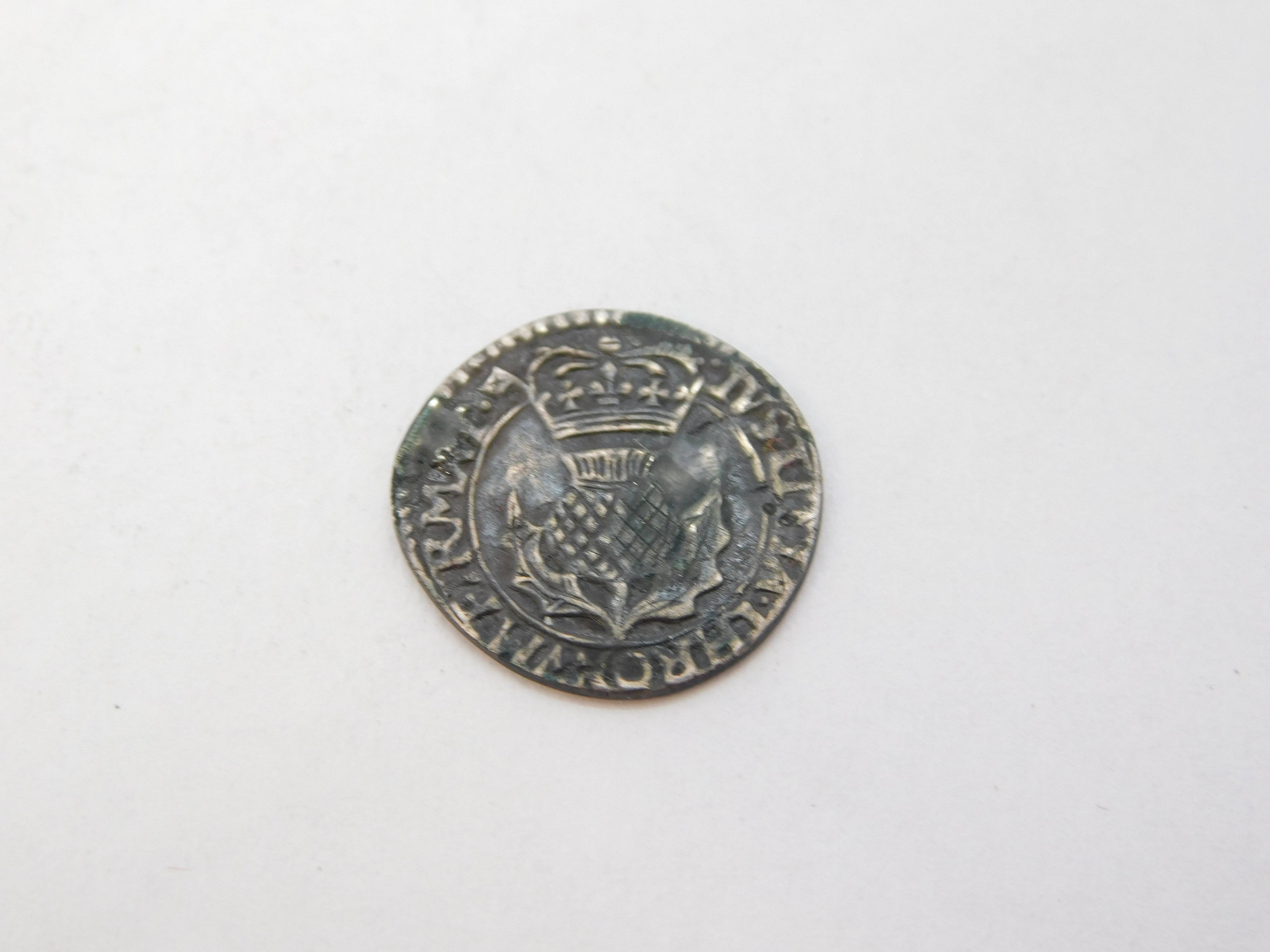King Charles I Hammered Silver 20 Pence Coin Antique 1625-1649 Fine Co ...