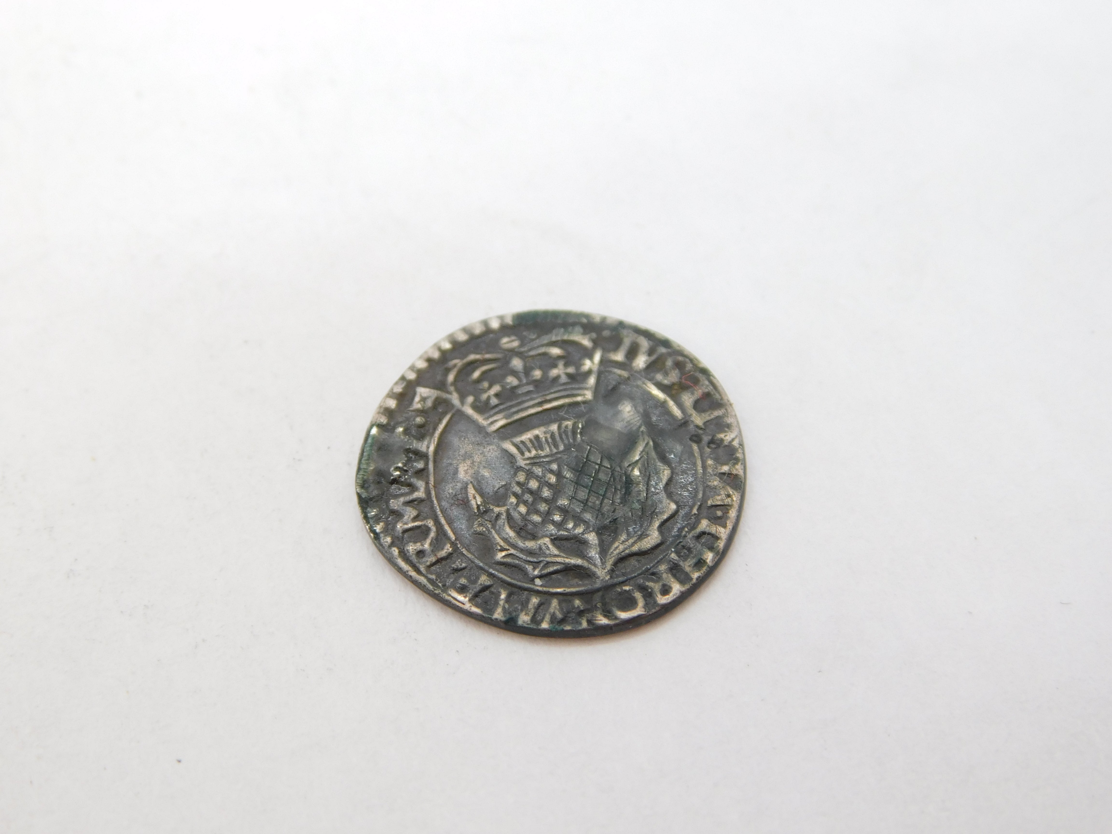 King Charles I Hammered Silver 20 Pence Coin Antique 1625-1649 Fine Co ...