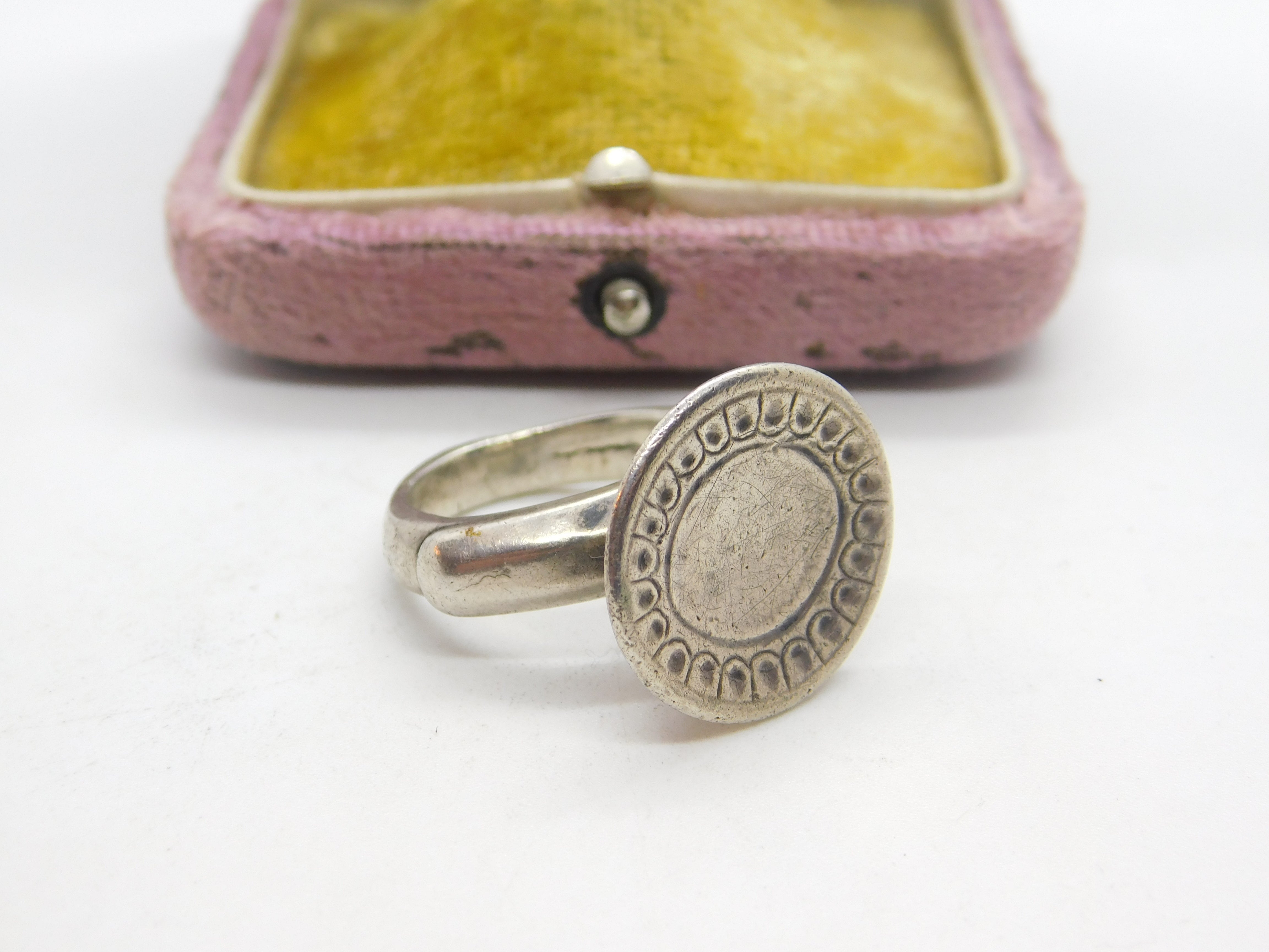 English Medieval 16th Century Sterling Silver Seal Stamp Intaglio Ring ...
