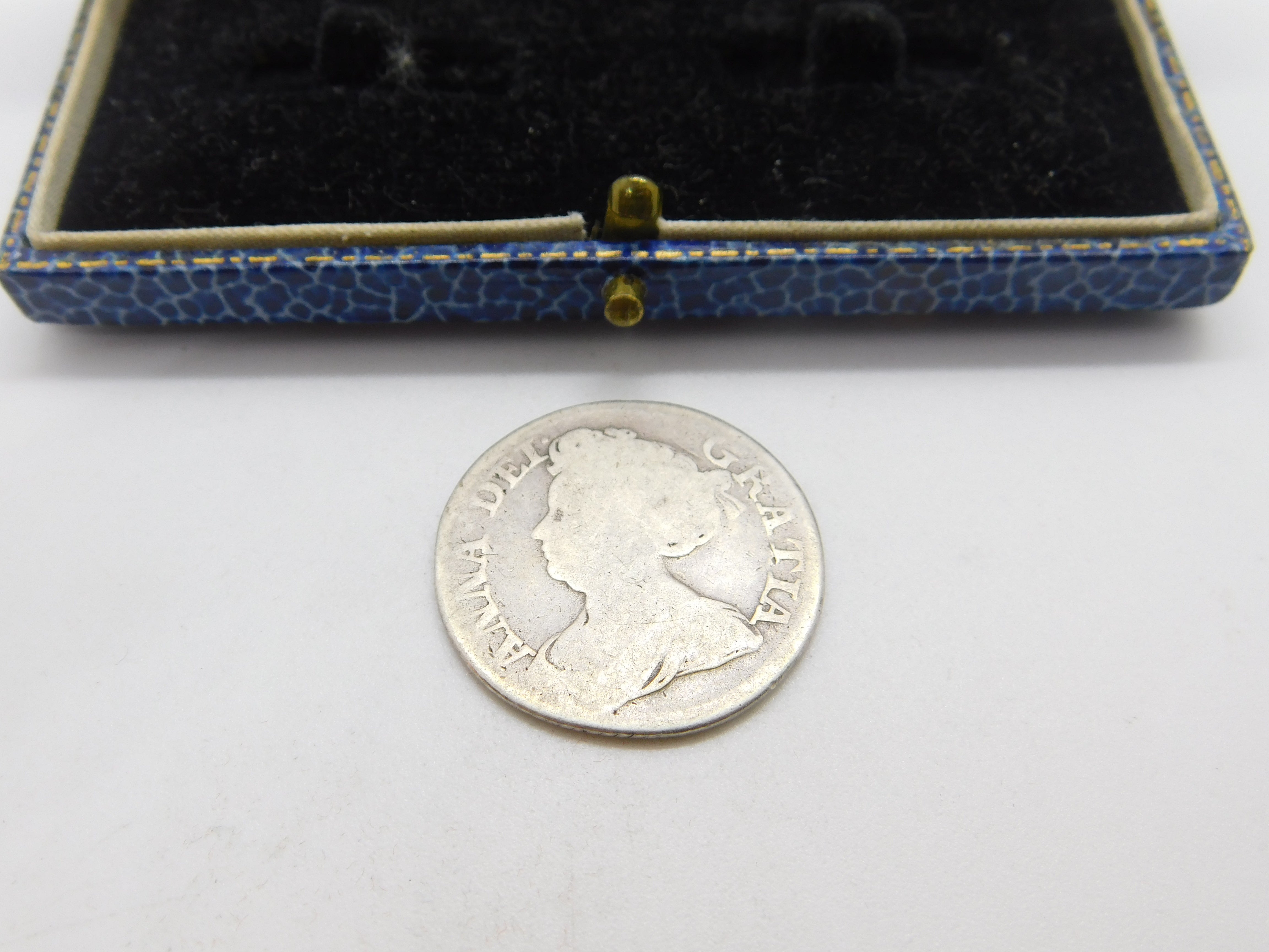 Queen Anne Silver Shilling Coin 1711 Fourth Bust Fair Condition Antiqu ...