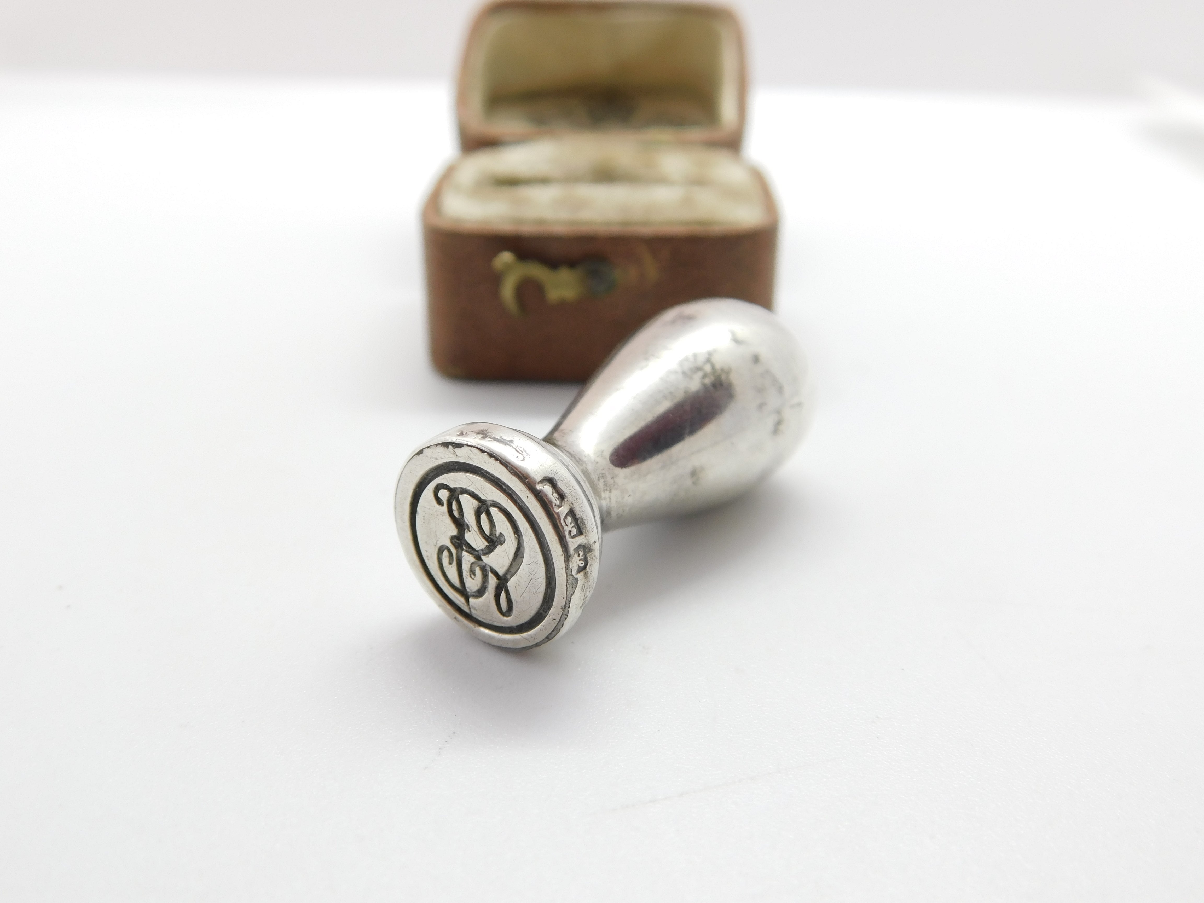 Edwardian Sterling Silver 'LE' Monogram Desk Seal Stamp 1908 Chester A ...